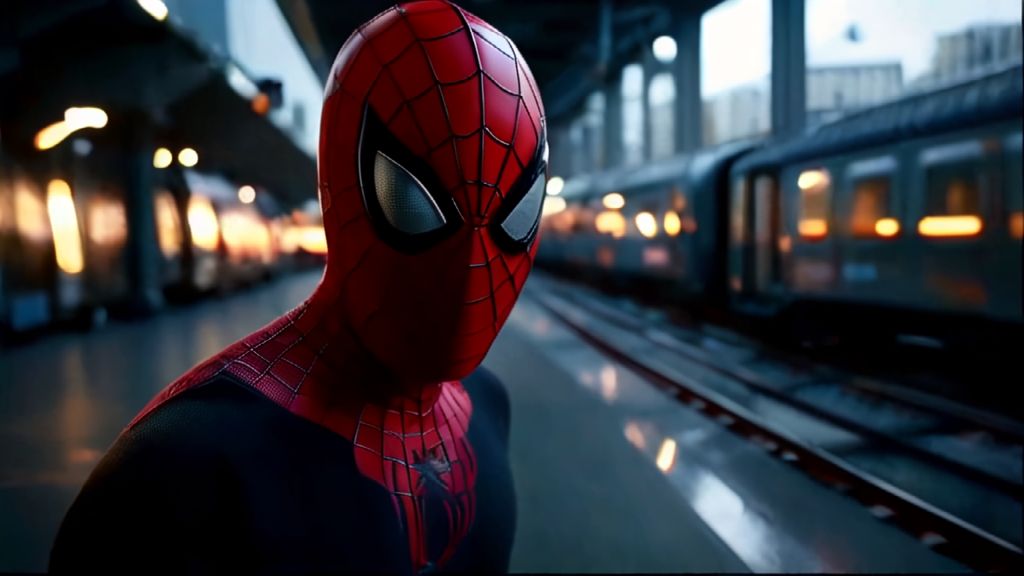 AI-Generated Spiderman on Moving Train Video | Create with AI | vivago.ai