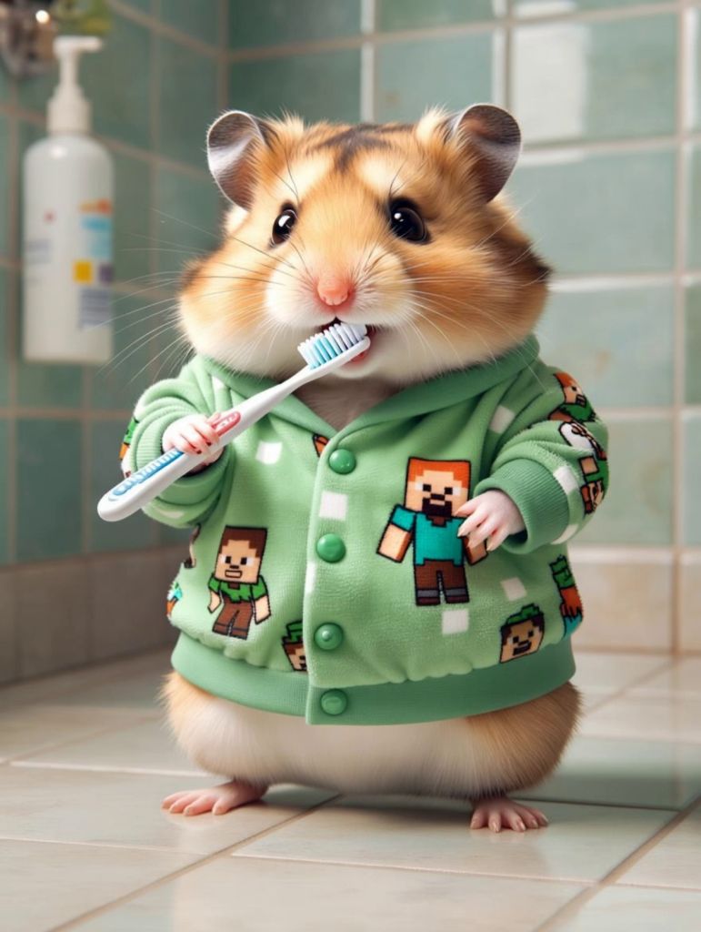 A mouse leisurely brushes its teeth, holding a toothbrush. - Image to ...