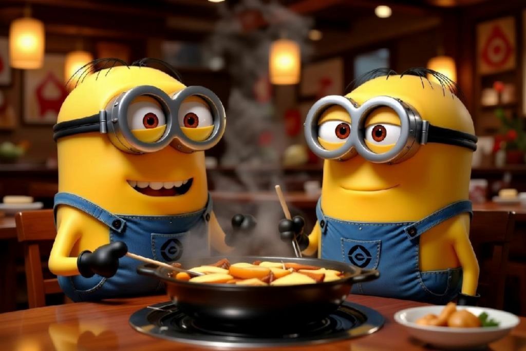 AI-Generated Angry vs Laughing Minion Scene | Flipping Pot Spilling ...