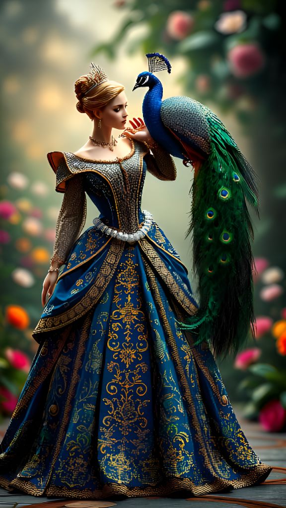AI-Generated Hybrid Peacock-Human Fusion with Vibrant Feathers & Energy ...