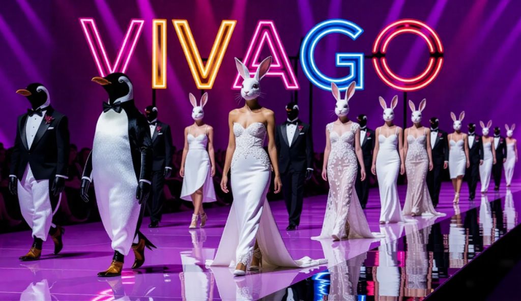 AI-Generated Humanized Animals in Elegant Attire Catwalk Neon Backdrop ...